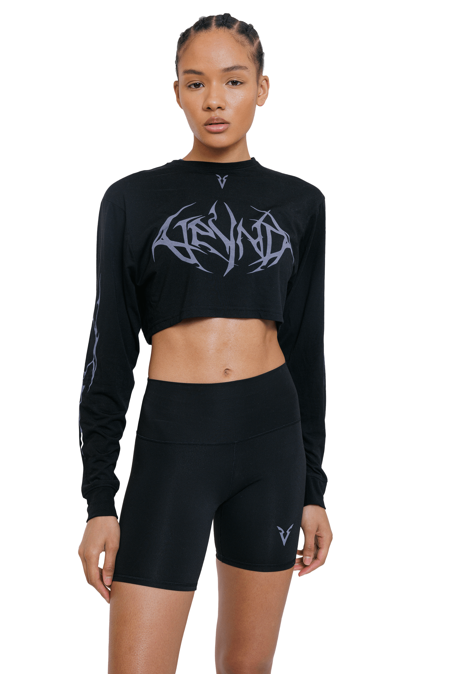 LONG SLEEVE BOXY T-SHIRT GRAY VEINS GRAPHIC - Black | VEYND